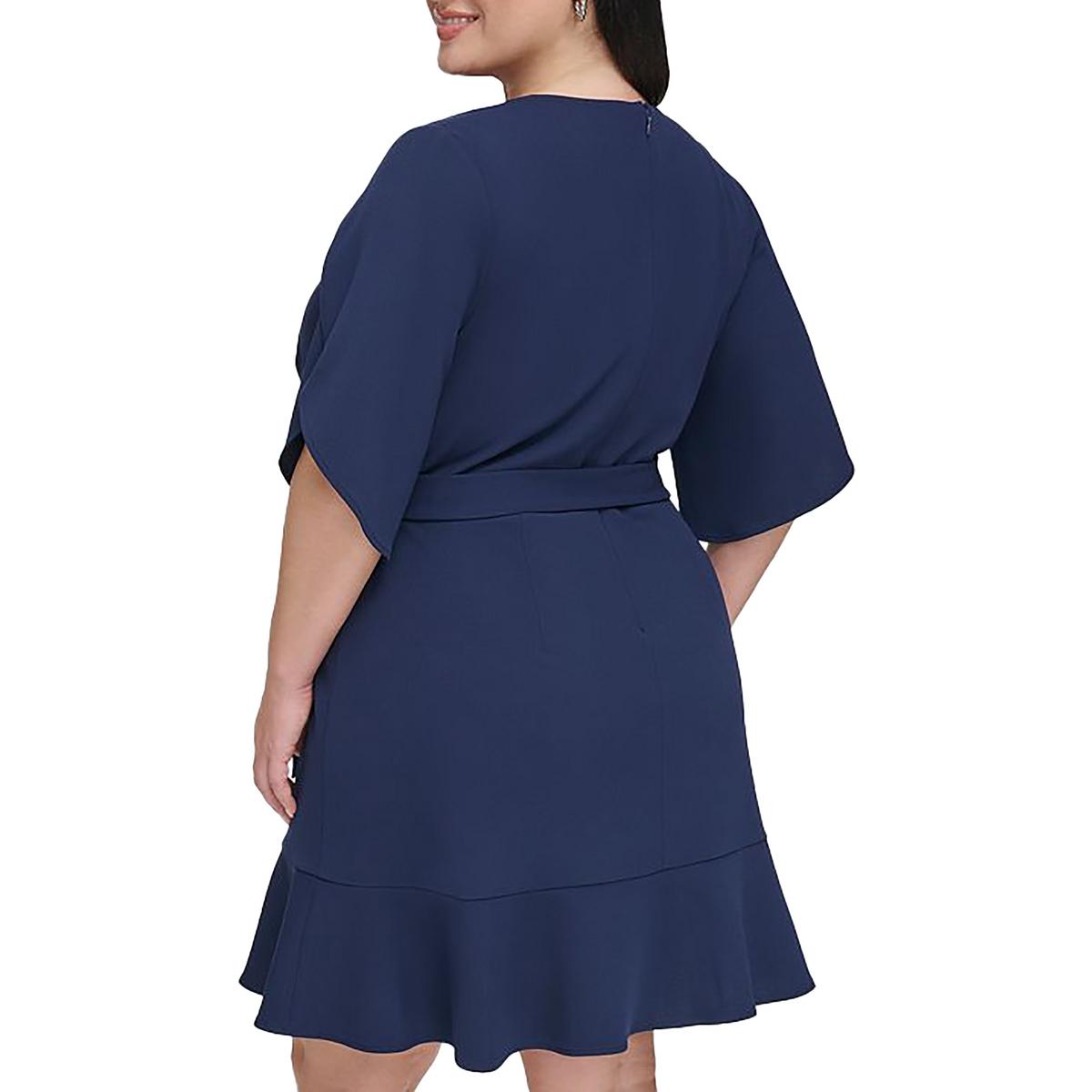 DKNY Womens Plus Wrap Flare Wrap Dress product