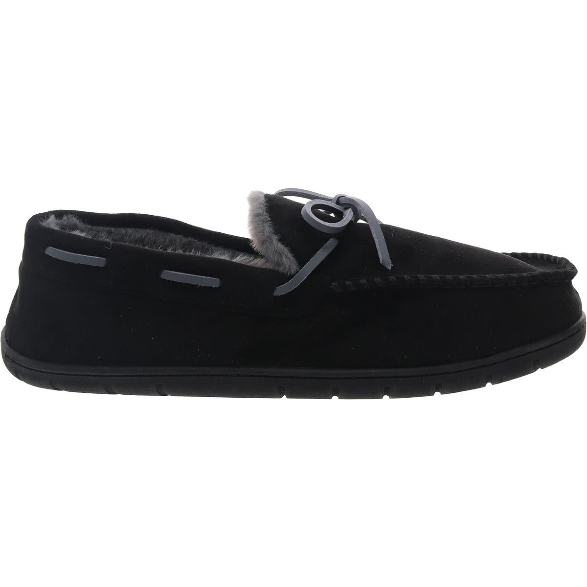 Vance Co. Mens Faux Fur Lined Faux Suede Moccasin Slippers product