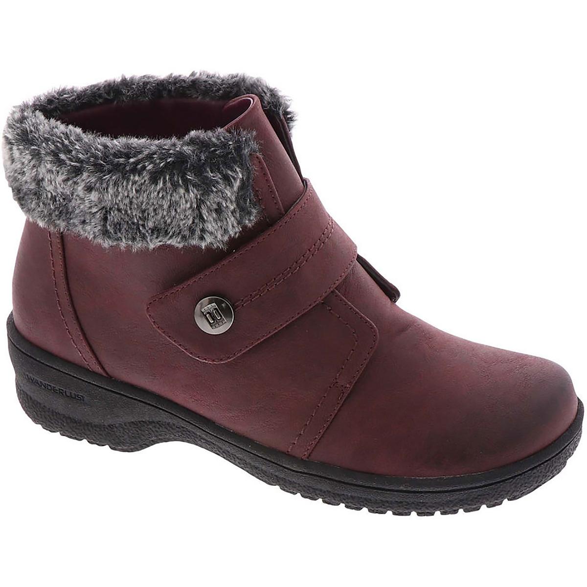 Wanderlust Womens Perth Faux Leather Faux Fur Lined Ankle Boots product