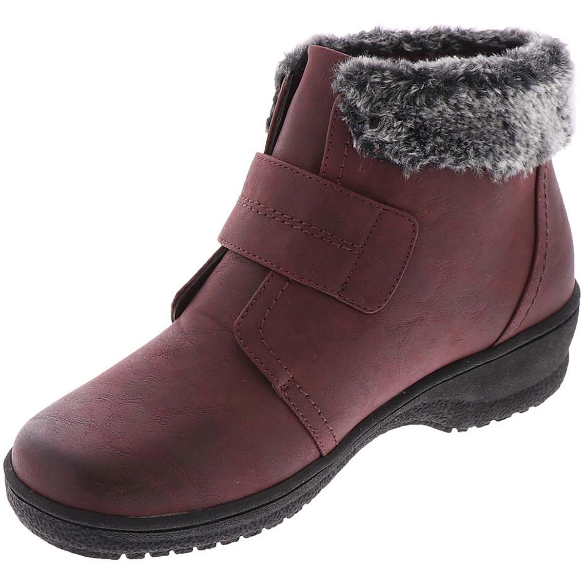 Wanderlust Womens Perth Faux Leather Faux Fur Lined Ankle Boots product
