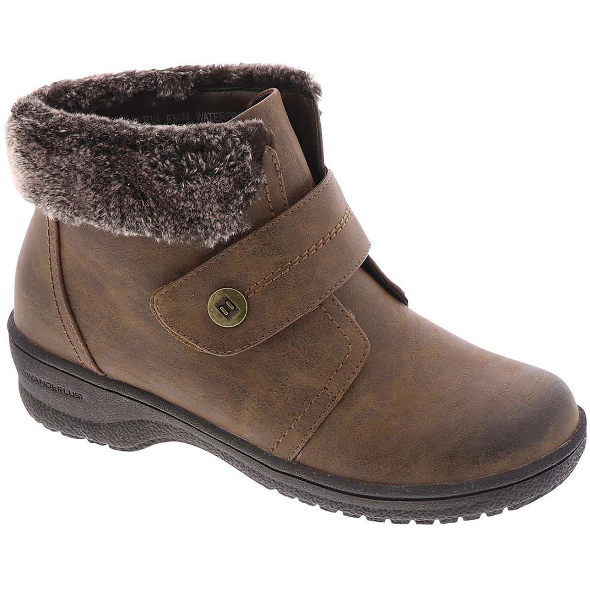 Wanderlust Womens Perth Faux Leather Faux Fur Lined Ankle Boots product