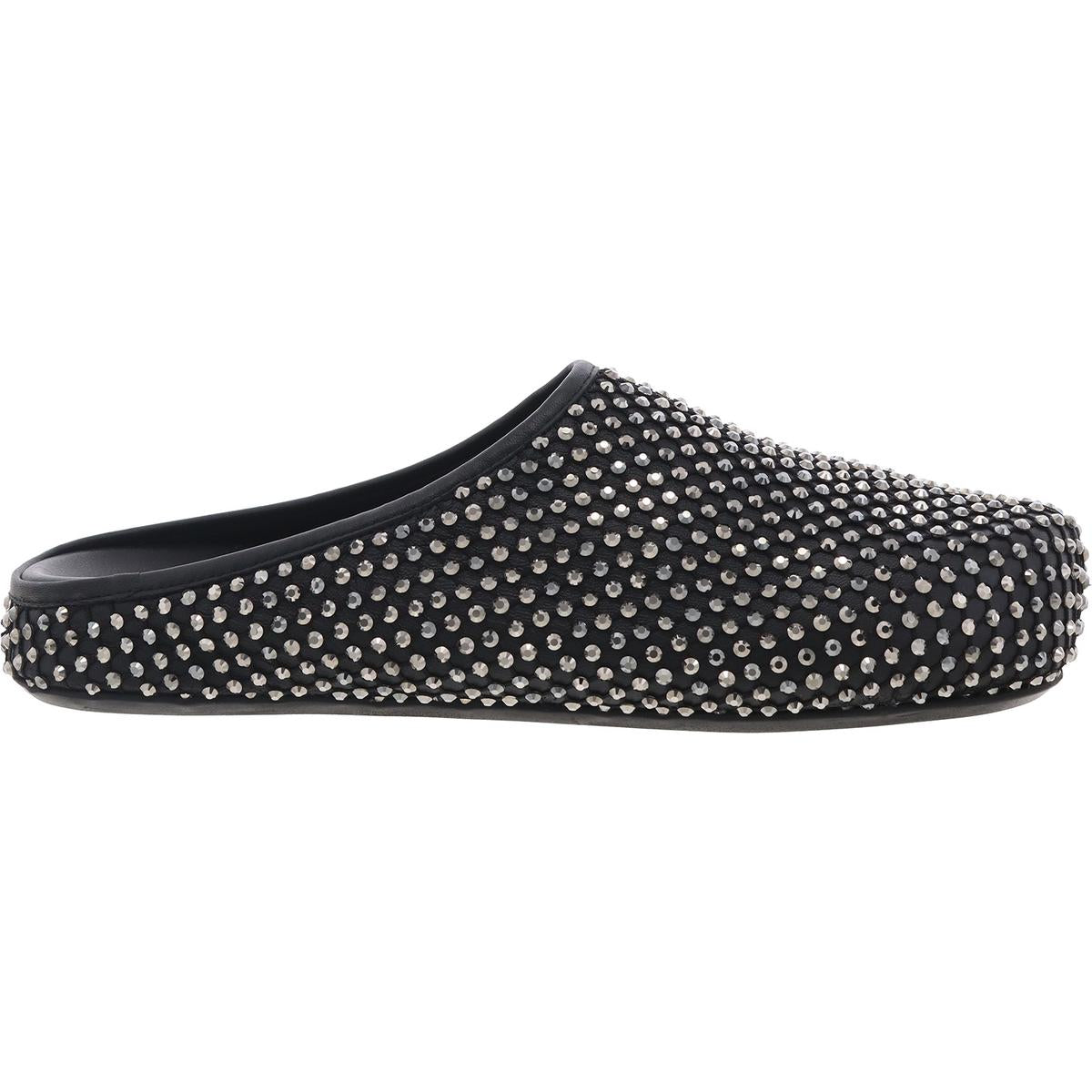 Marni Mens Rhinestone Embellished Slip on Clogs Rhinestone Leather Clo ...
