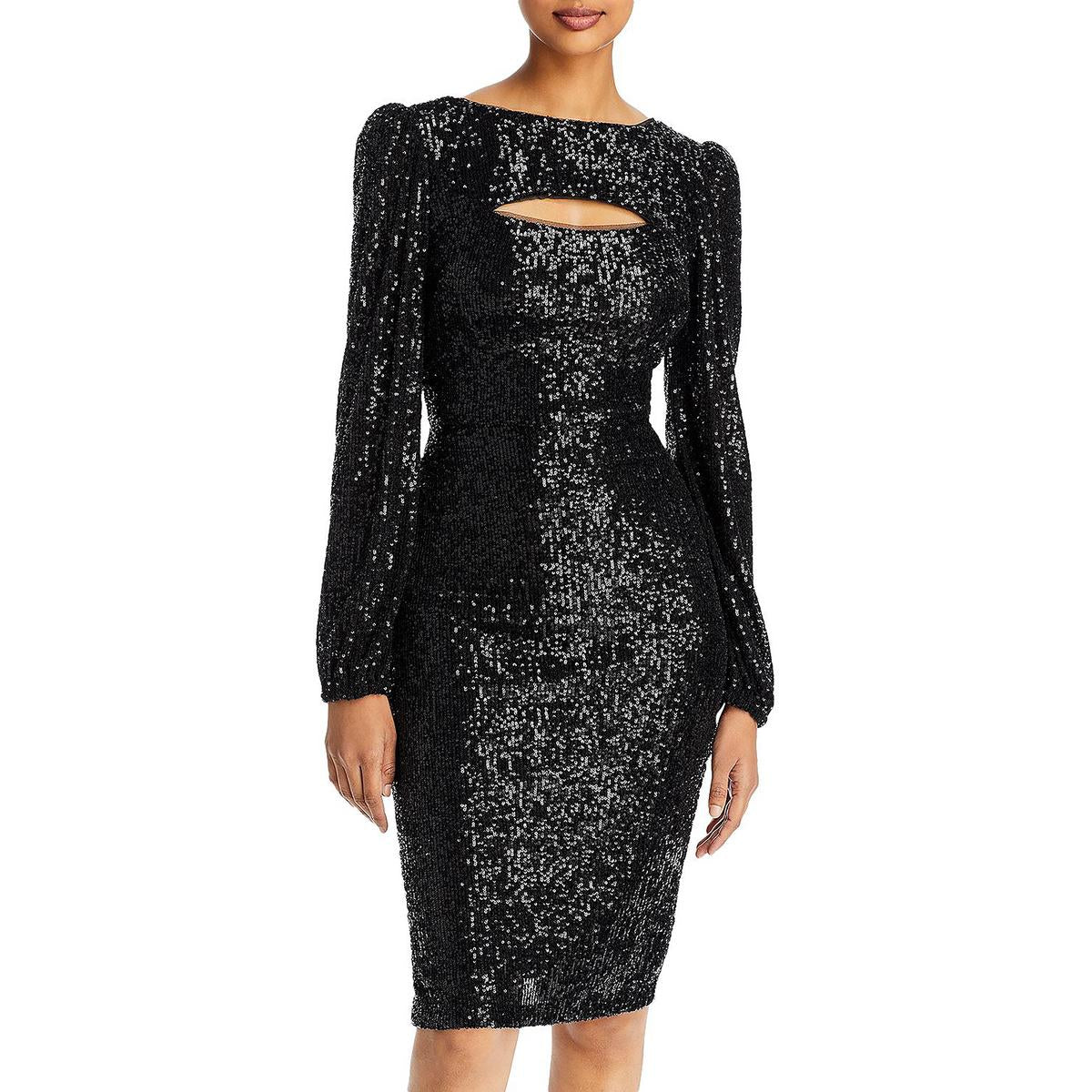 Aqua Womens Cut-Out Sequined Cocktail and Party Dress product