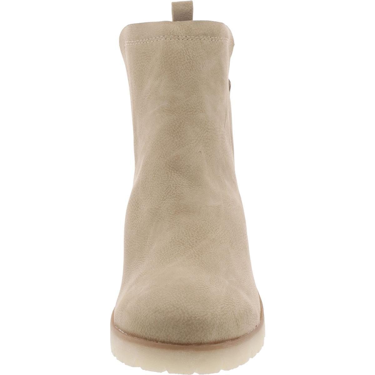 KORKS Womens Faux Leather Block Heel Ankle Boots product