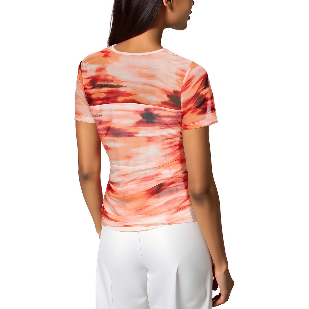 DKNY Womens Printed Mesh Pullover Top product