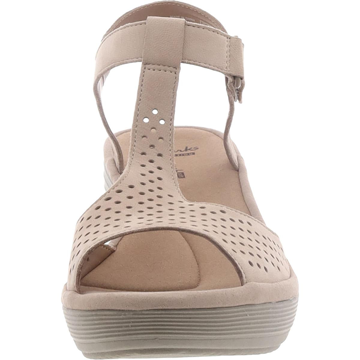Clarks Womens Reedly Waylin Leather Perforated Wedge Sandals product