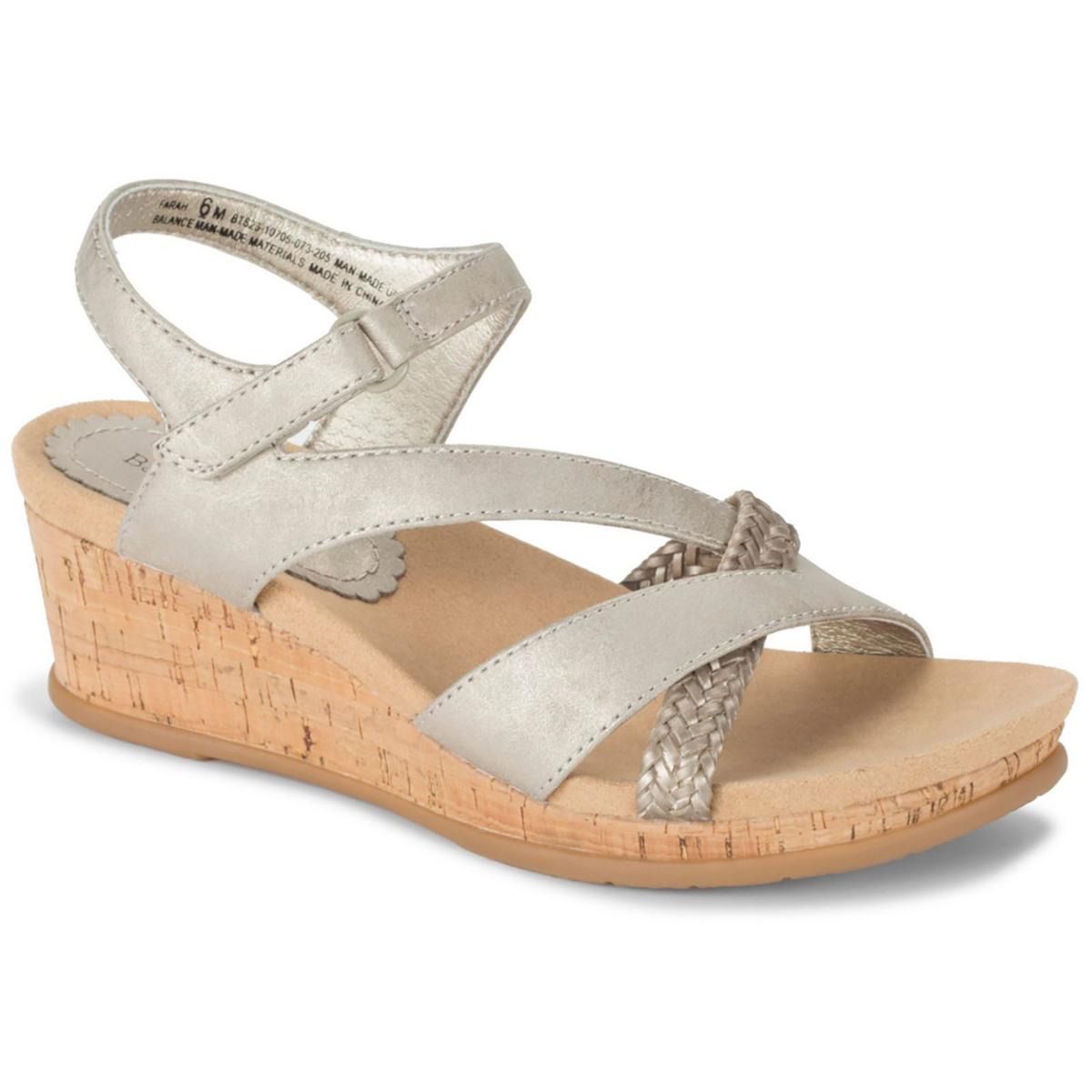 Baretraps Womens Farah Faux Leather Braided Wedge Sandals product