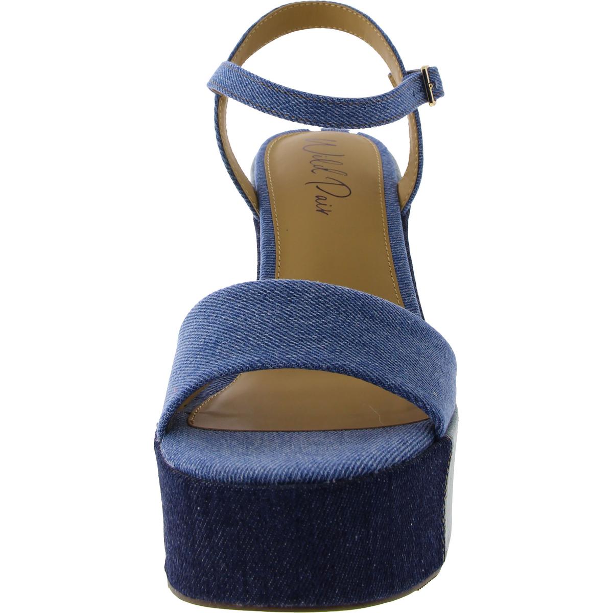 Wild Pair Womens Vidaa Denim Ankle Strap Block Heel product