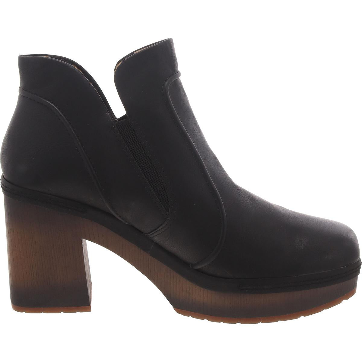 KORKS Womens Faux Leather Block Heel Ankle Boots product