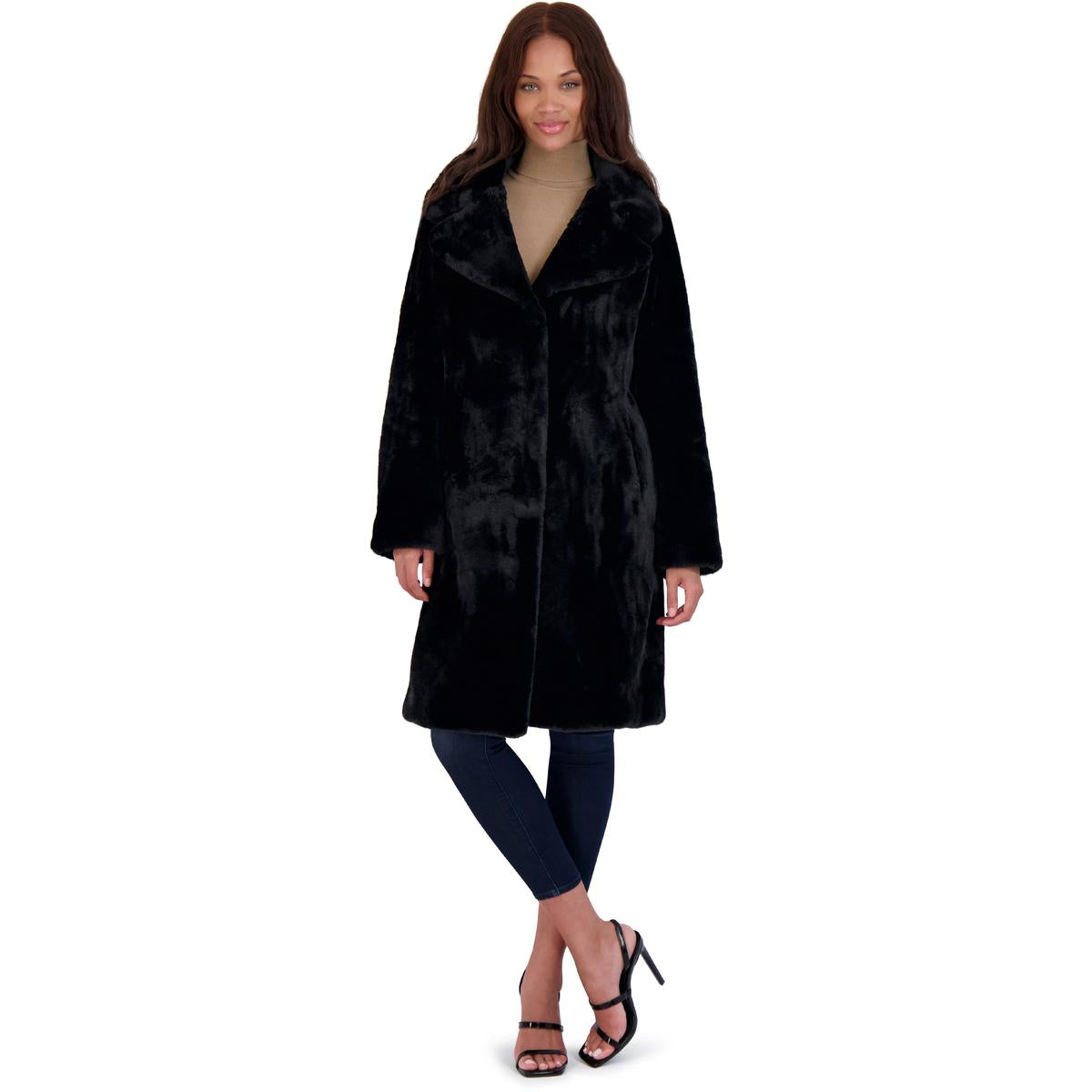 Avec Les Filles Women’s Mid-Length Faux Fur Coat with Notch Lapel product