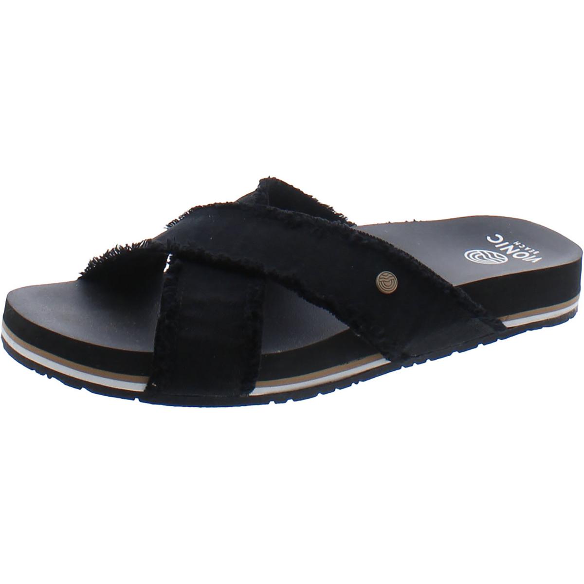 Vionic Beach Womens Panama Canvas Slip On Slide Sandals product