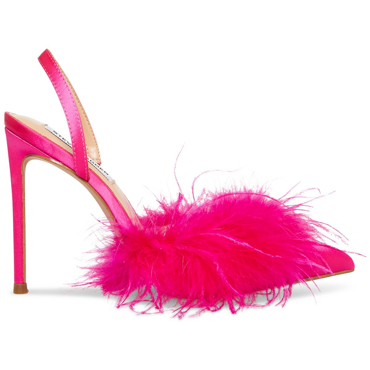 Steve Madden Womens Alexis Satin Feathers Pumps product